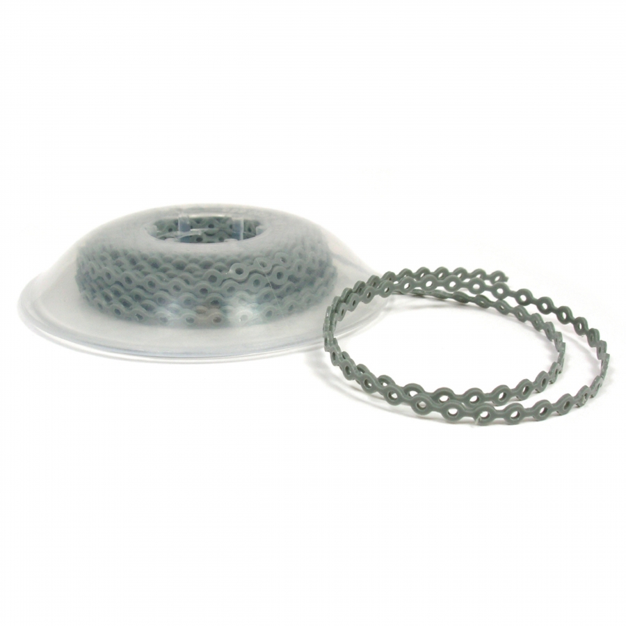 Silver Elastomeric Slim Chain, Latex Free, Continuous