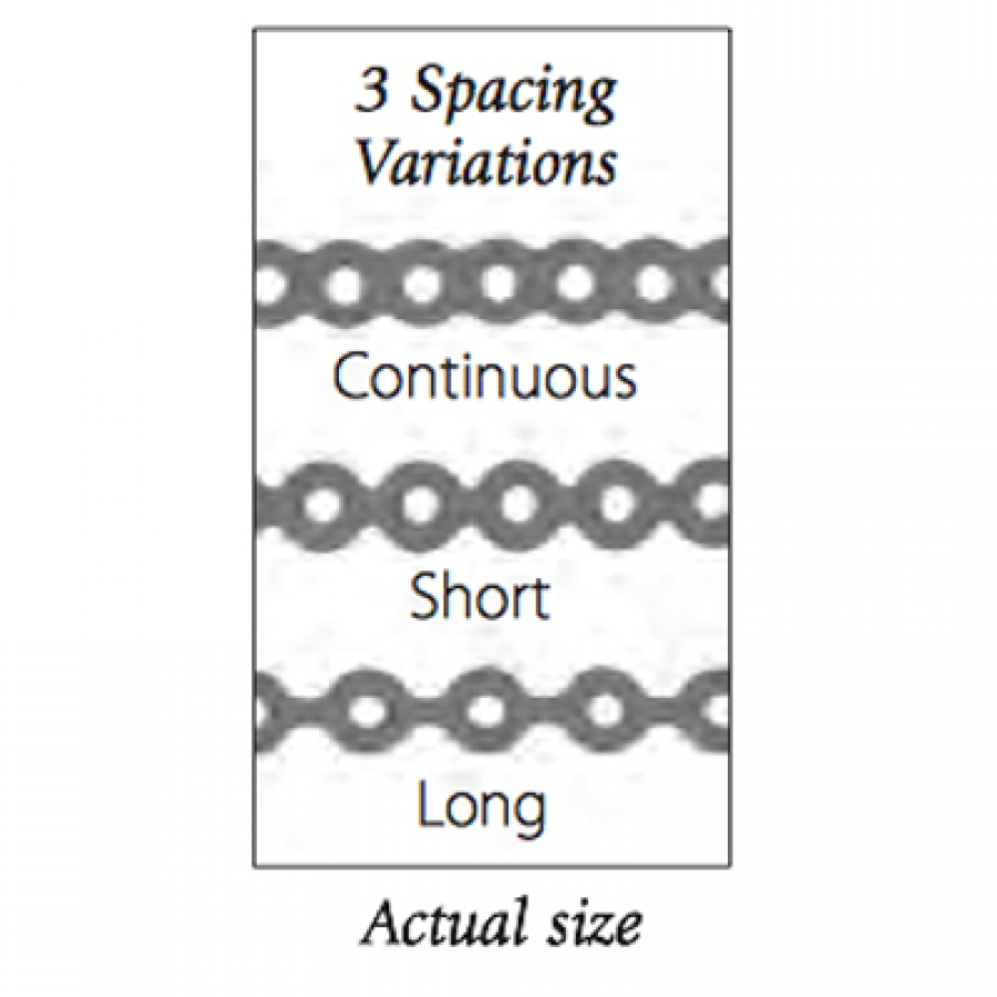 Silver Elastomeric Slim Chain, Latex Free, Continuous